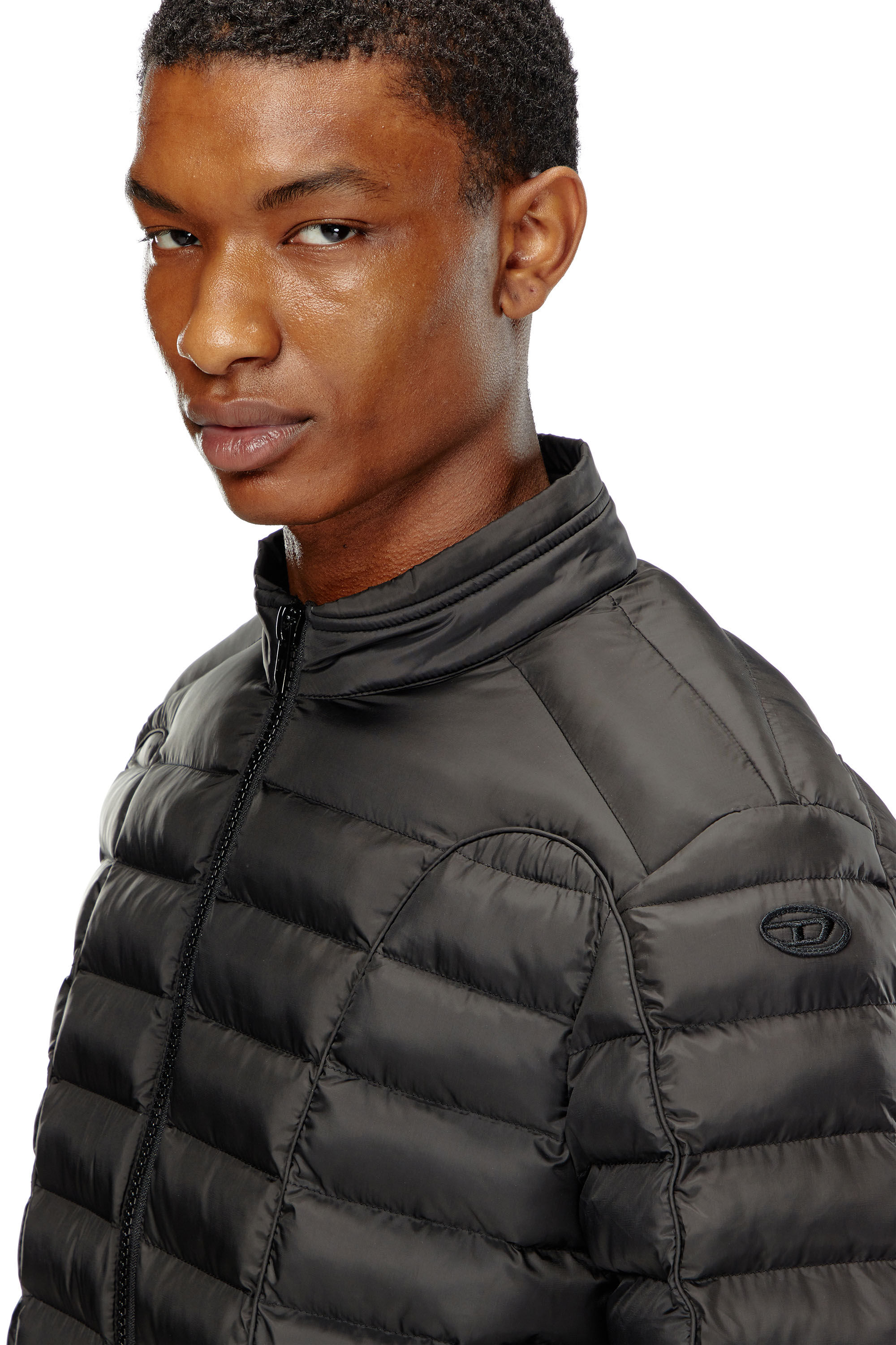 Men's Puffer jacket in light nylon | Black | Diesel Men's Puffer jacket in light nylon | Black | Diesel
