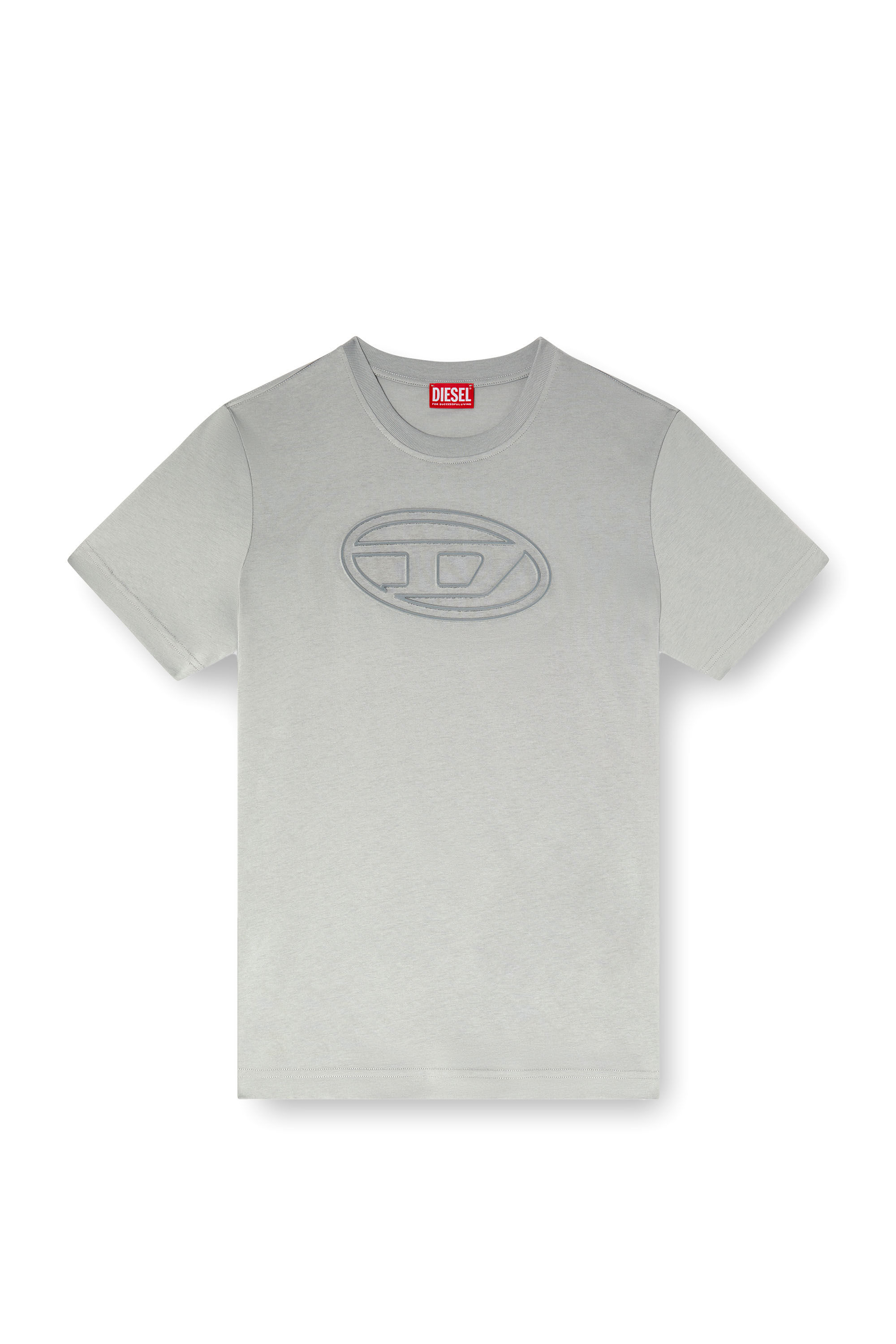 Men's T-shirt with embossed Oval D | Grey | Diesel Men's T-shirt with embossed Oval D | Grey | Diesel