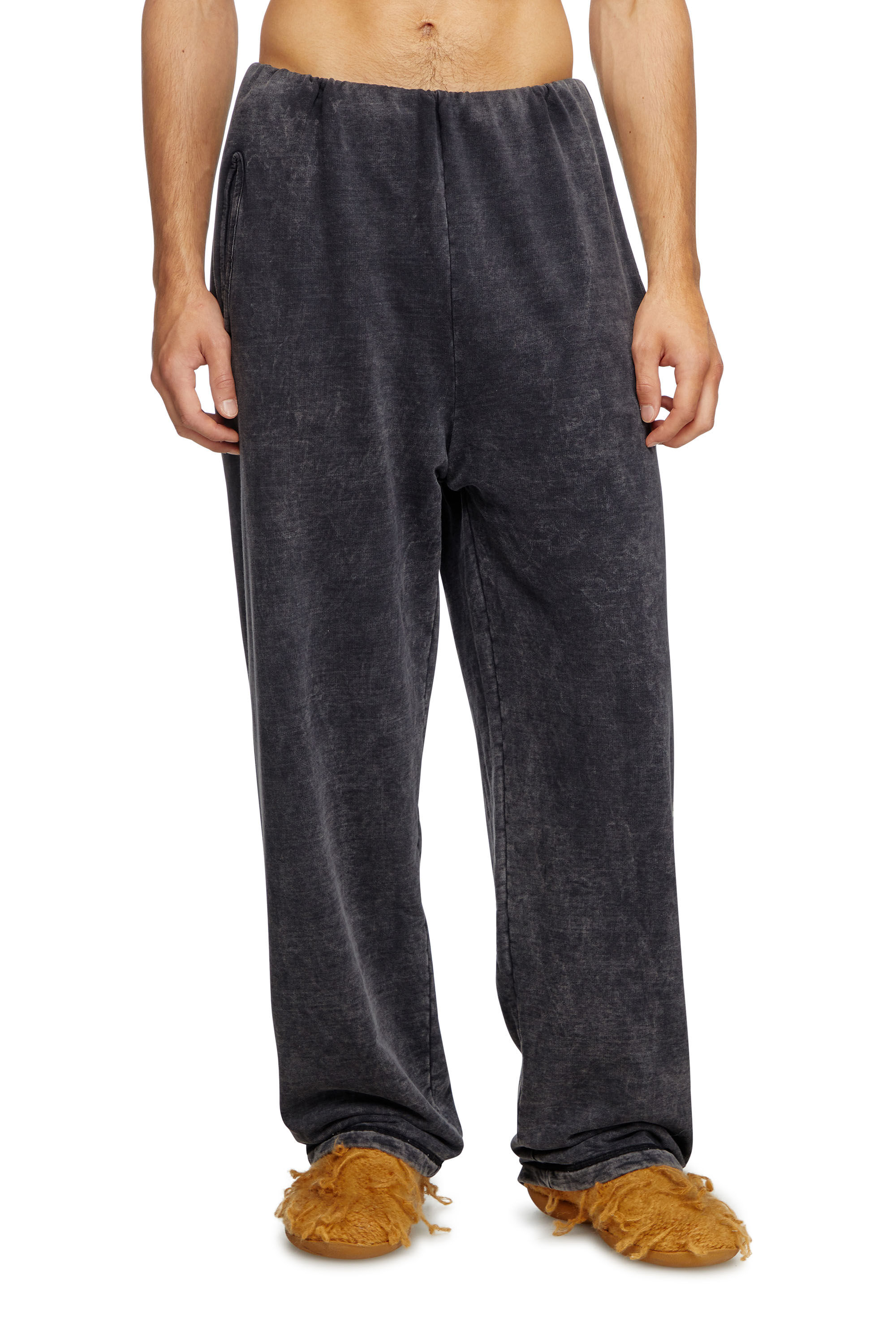Men's Track pants with denim effect | Black | Diesel Men's Track pants with denim effect | Black | Diesel
