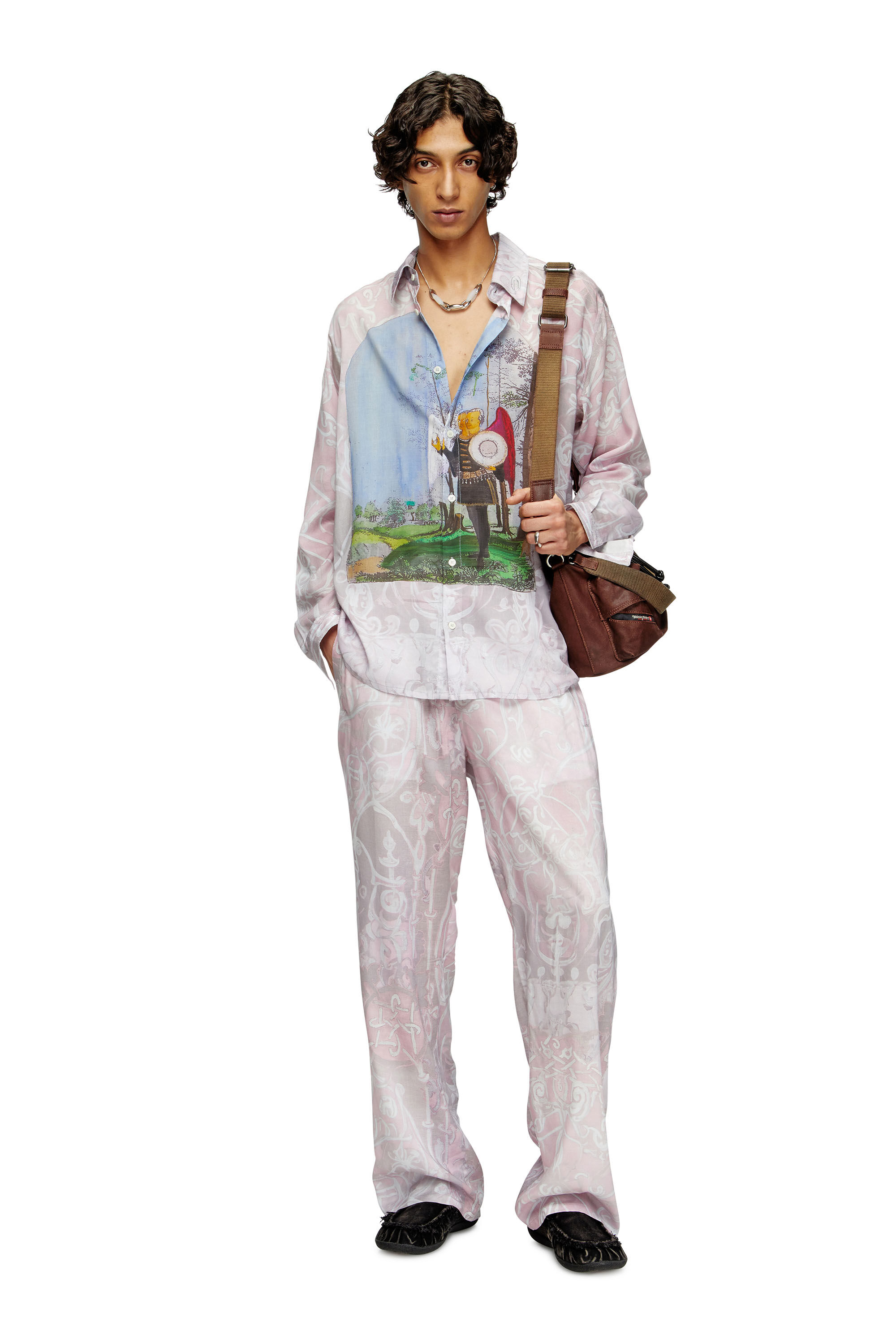Women's Track pants with medieval print | Pink | Diesel Women's Track pants with medieval print | Pink | Diesel