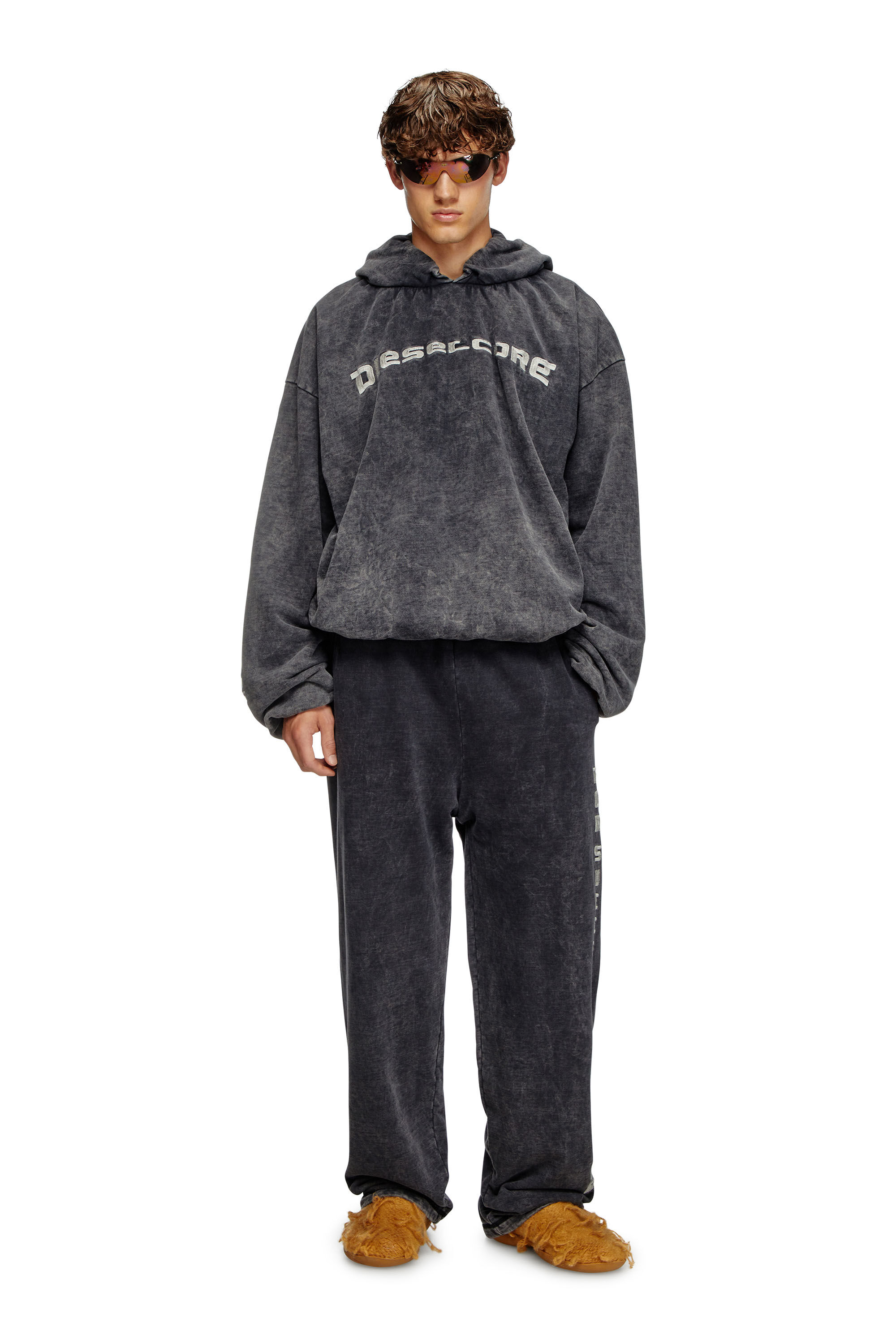 Men's Track pants with denim effect | Black | Diesel Men's Track pants with denim effect | Black | Diesel